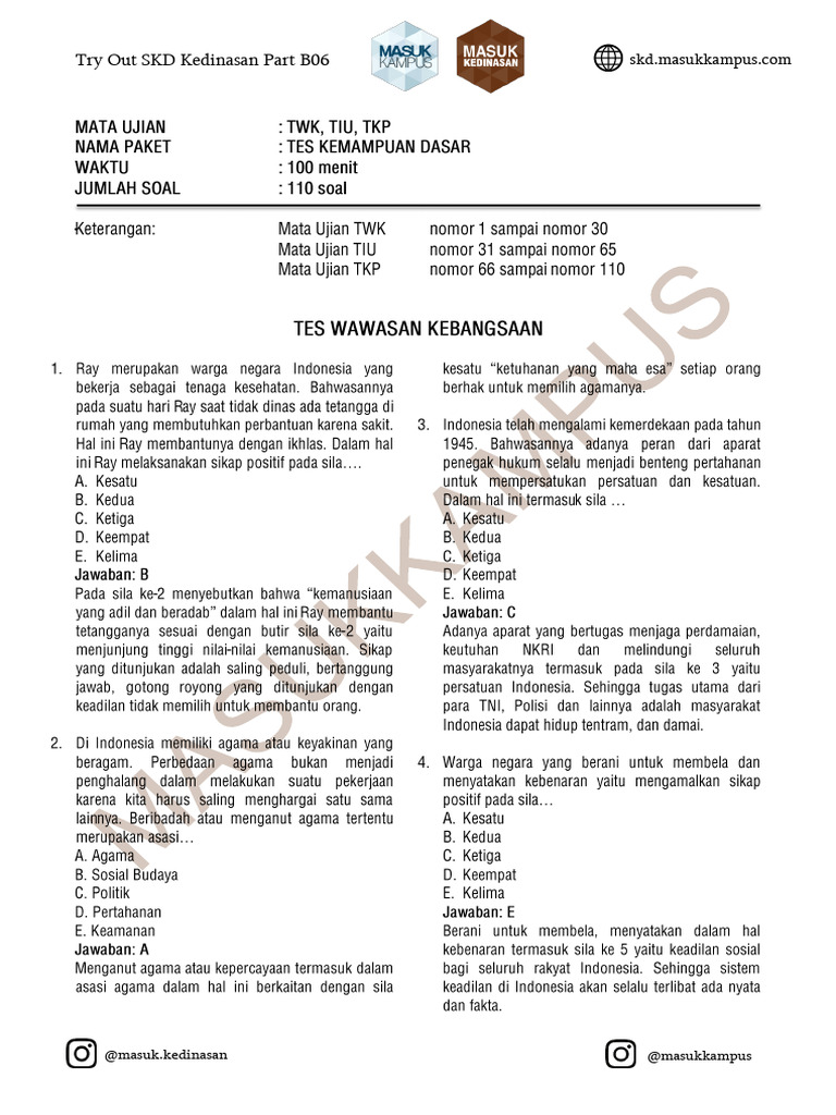 MK Tryout Kedinasan - P 06 | PDF