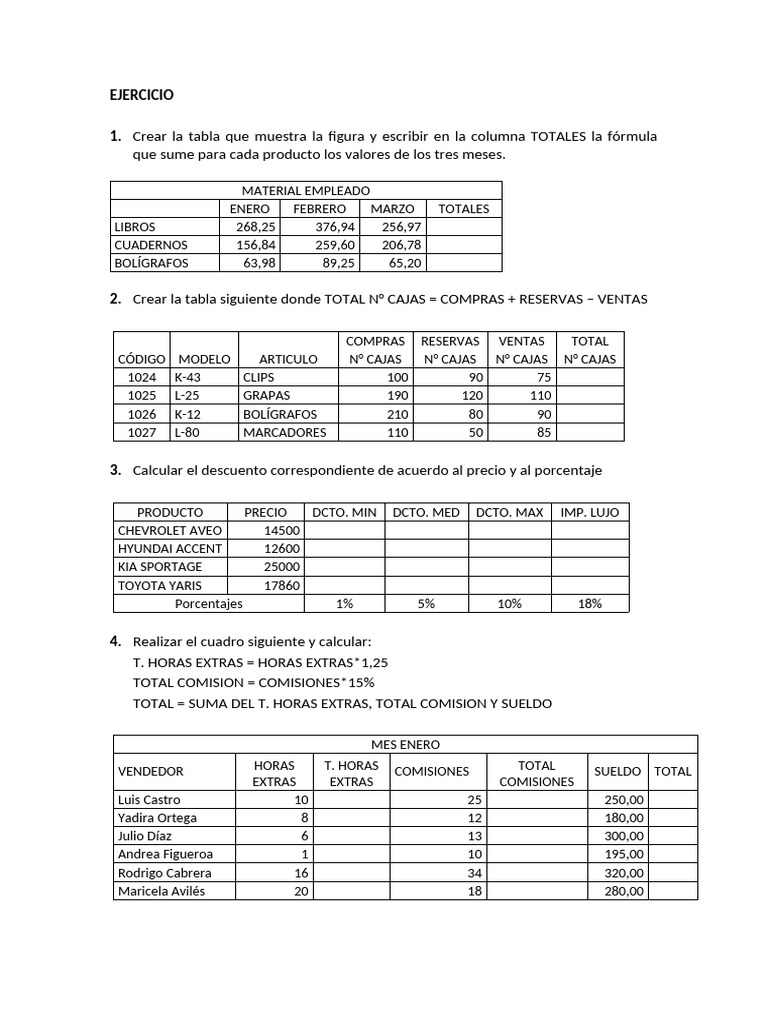 Practicas Excel | PDF