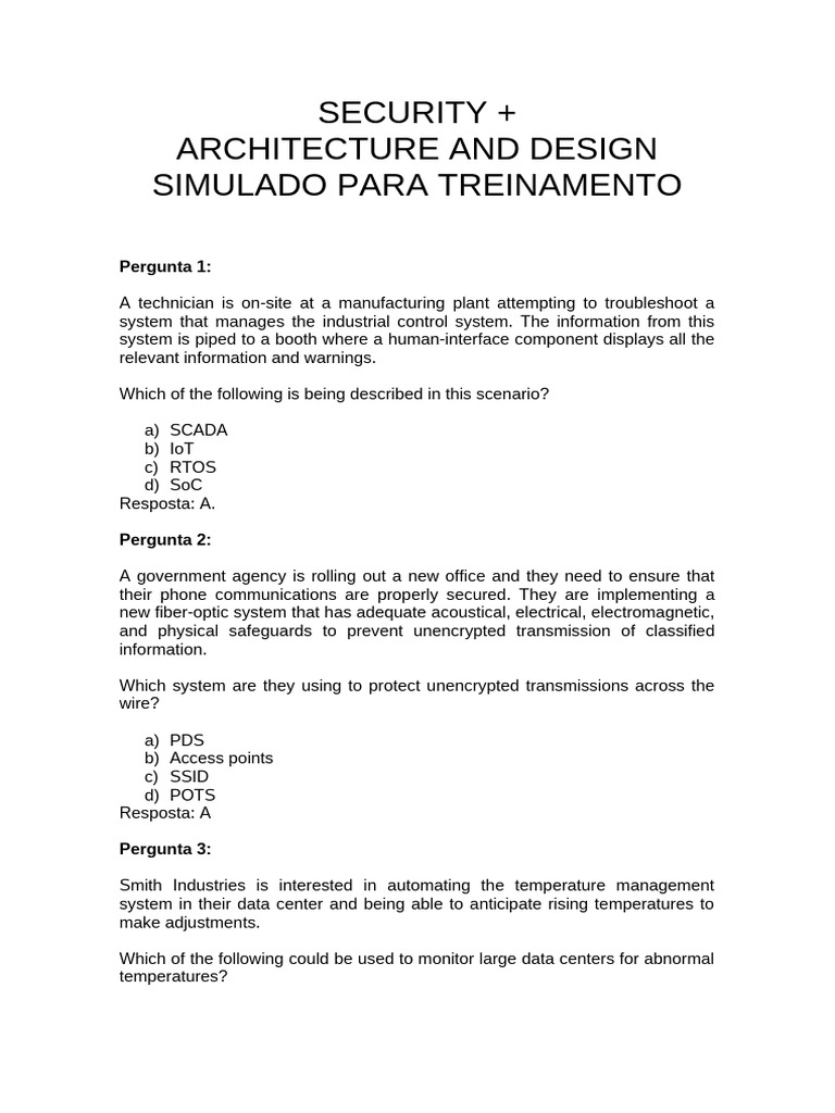 Simulado - Architecture and Design - en - Security + | PDF