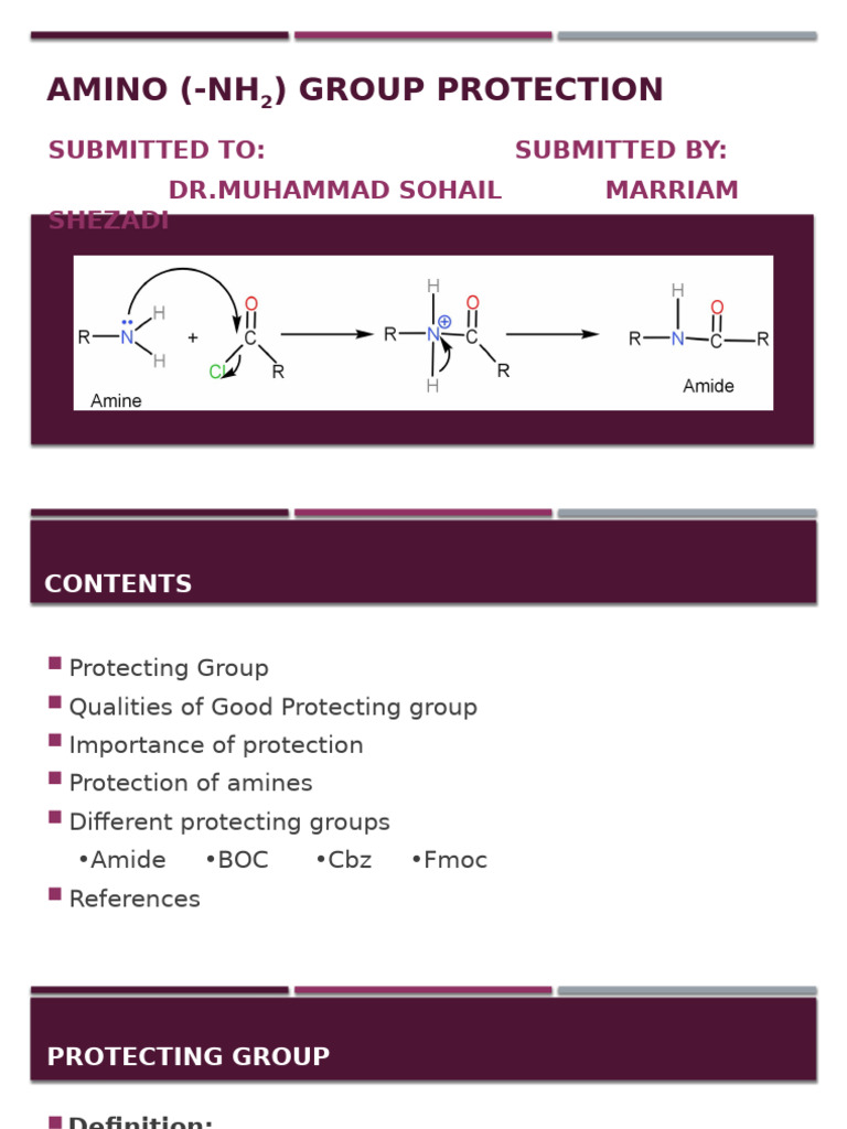 Amino Group Protection | PDF