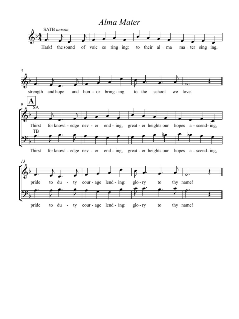 Potomac School Alma Mater | PDF