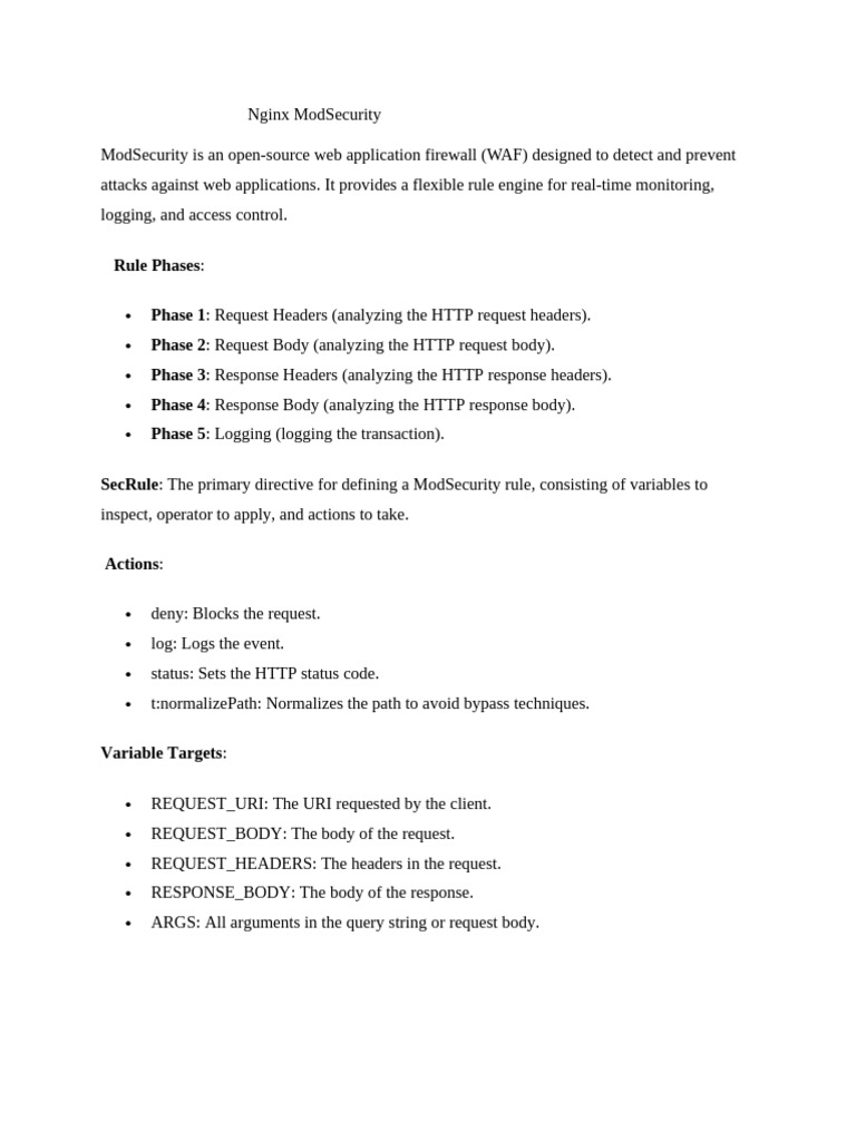 Nginx ModSecurity | PDF