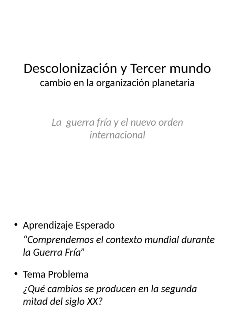 Descolonización y Tercer Mundo | PDF