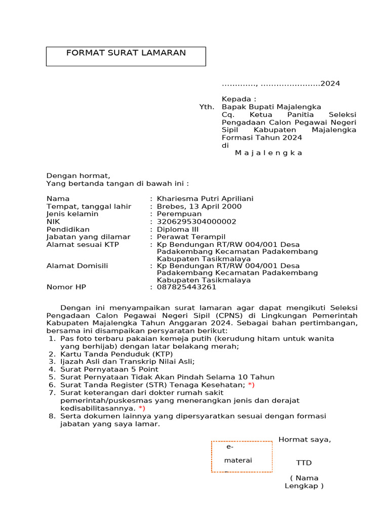 Contoh Format Surat | PDF