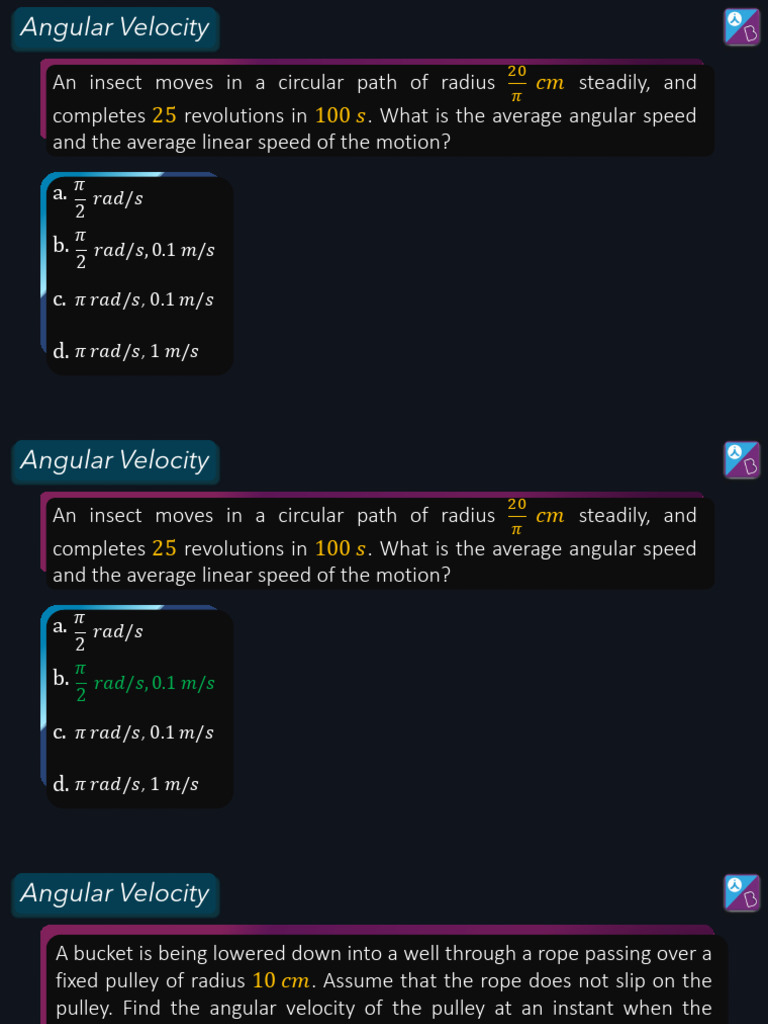 Angular Velocity and Angular Acceleration Circular Motion Assignment ...