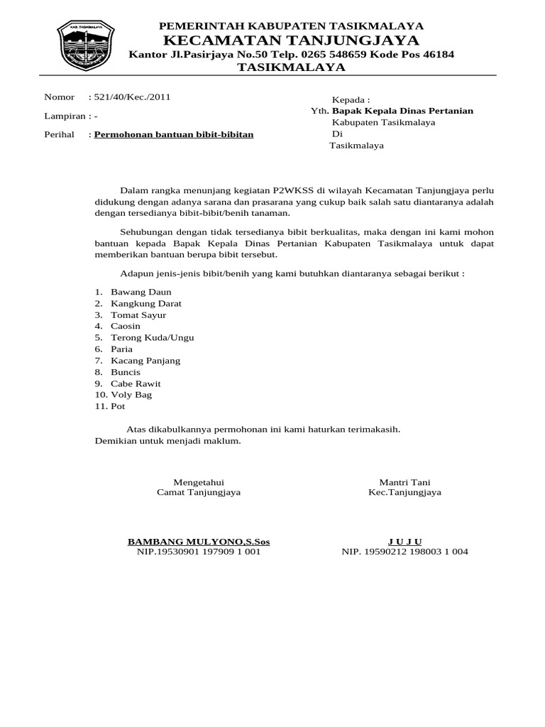 Permohonan Bibit-Bibitan | PDF