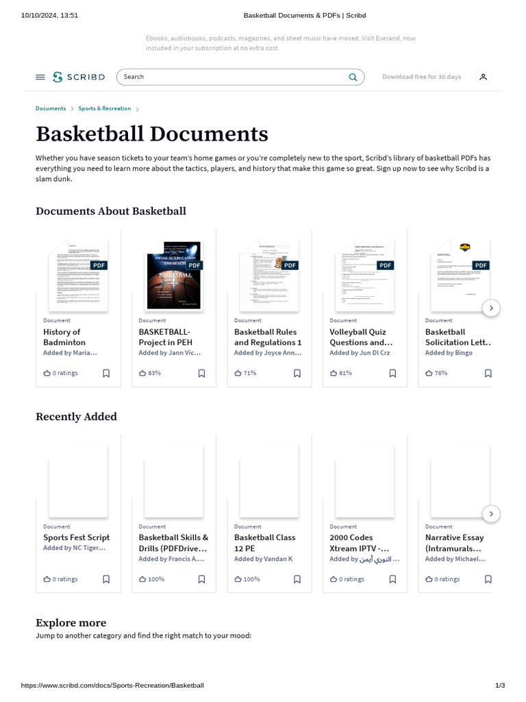 Basketball Documents & PDFs _ Scribd | PDF
