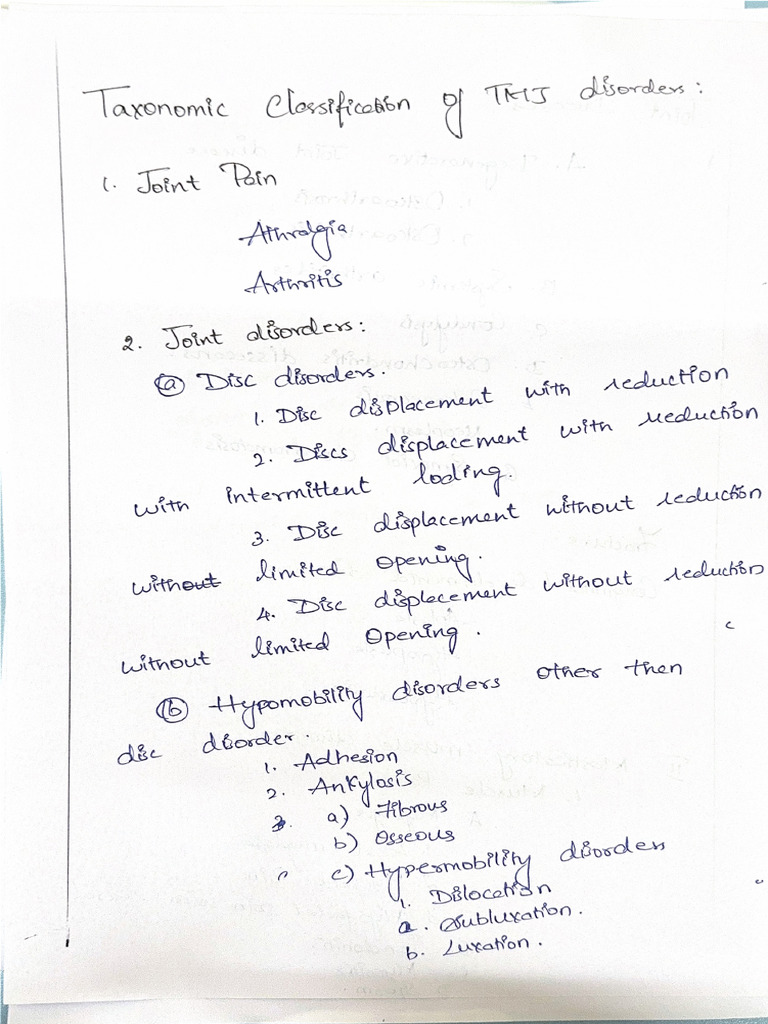 TMJ Classification | PDF
