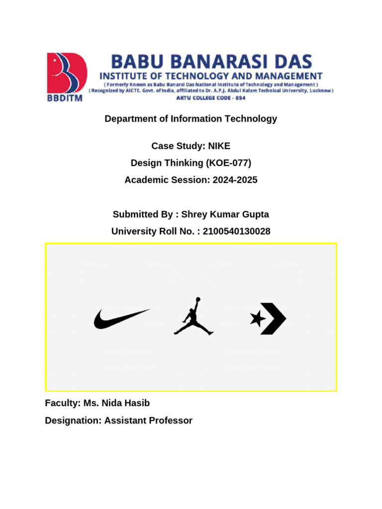 Case Study - Nike's Design Thinking Strategy | PDF