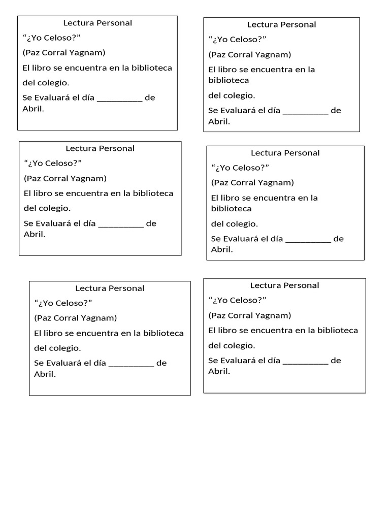 Lectura Personal | PDF