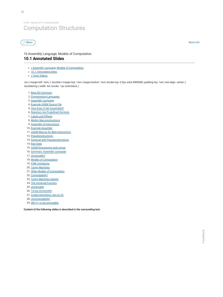 10.1 Annotated Slides - Computation Structures - Electrical Engineering and Computer Science ...