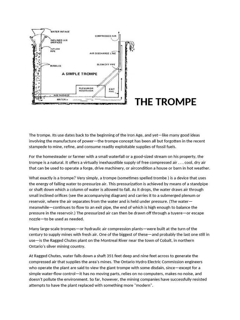 THE TROMPE - Hidro Power Compressed Air | PDF | Gas Technologies ...