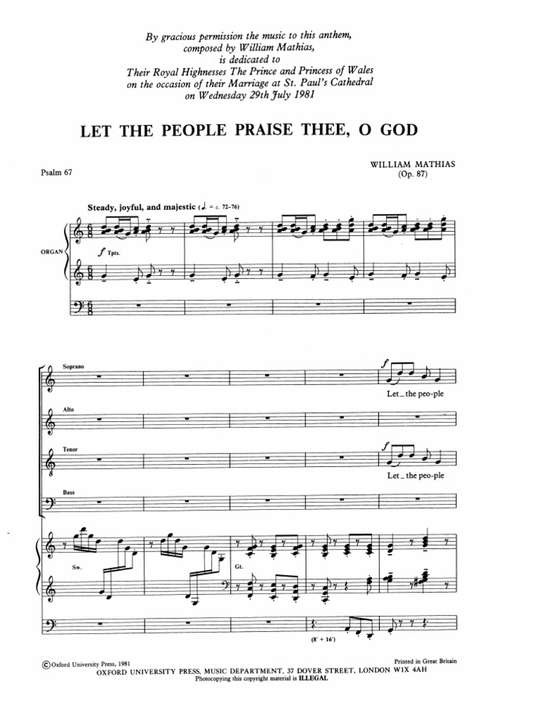 Mathias Let The People Praise Thee O God | PDF