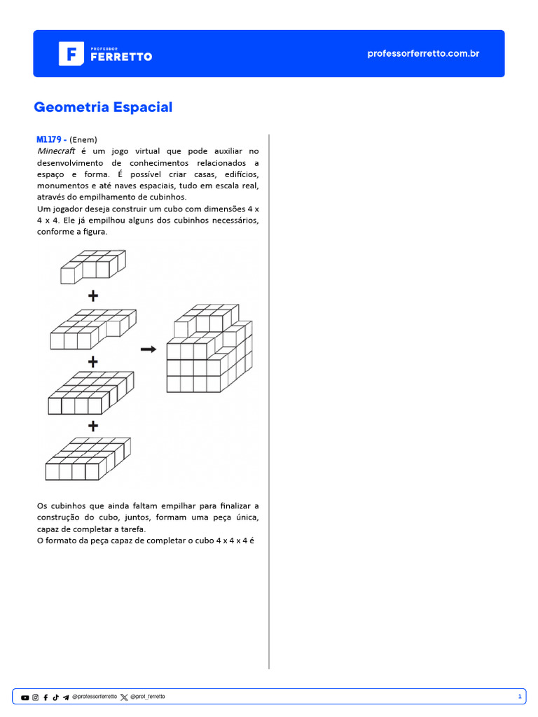 Questions Matematica Geometria-Espacial | PDF