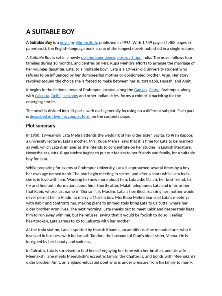 A Suitable Boy | PDF