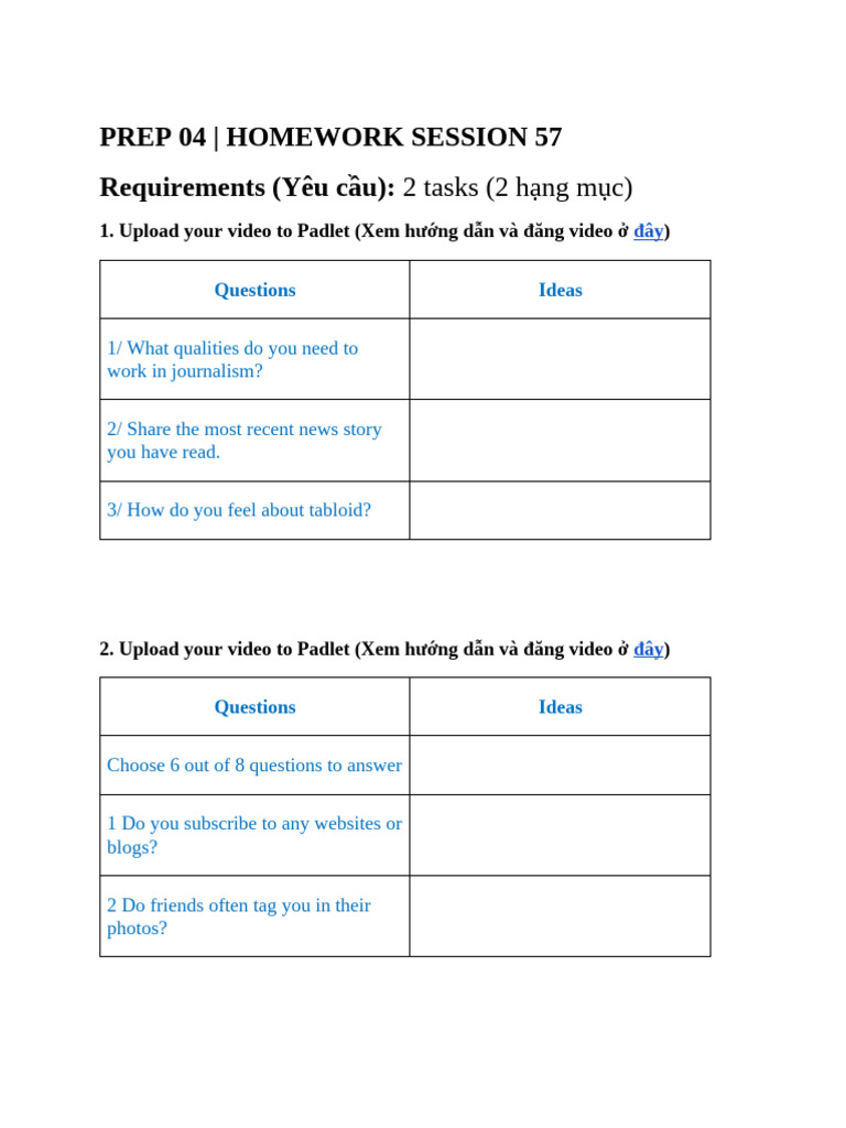 Prep 04 - Homework Session 57 | PDF