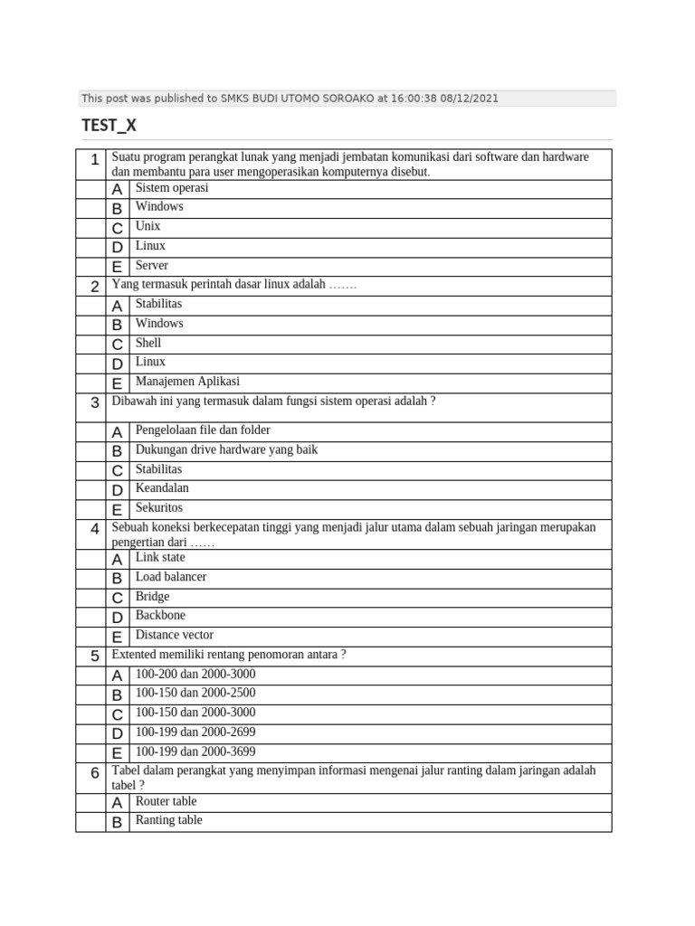 Sistem Administrasi Sistem Jaringan Xi TKJ | PDF