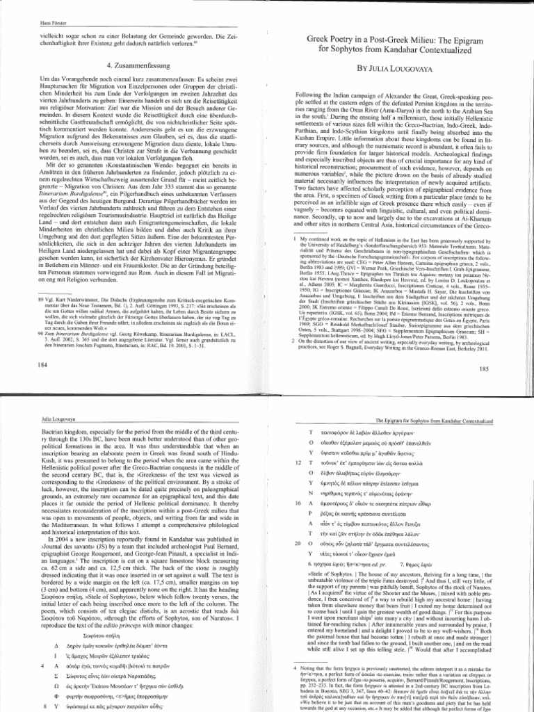 Greek Poetry in A Post-Greek Milieu The | PDF