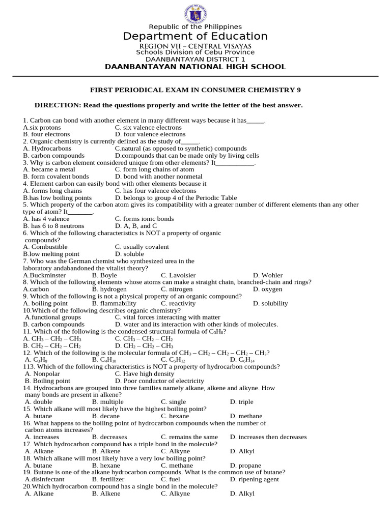 CONCHEM 9 EXAM SSC | PDF