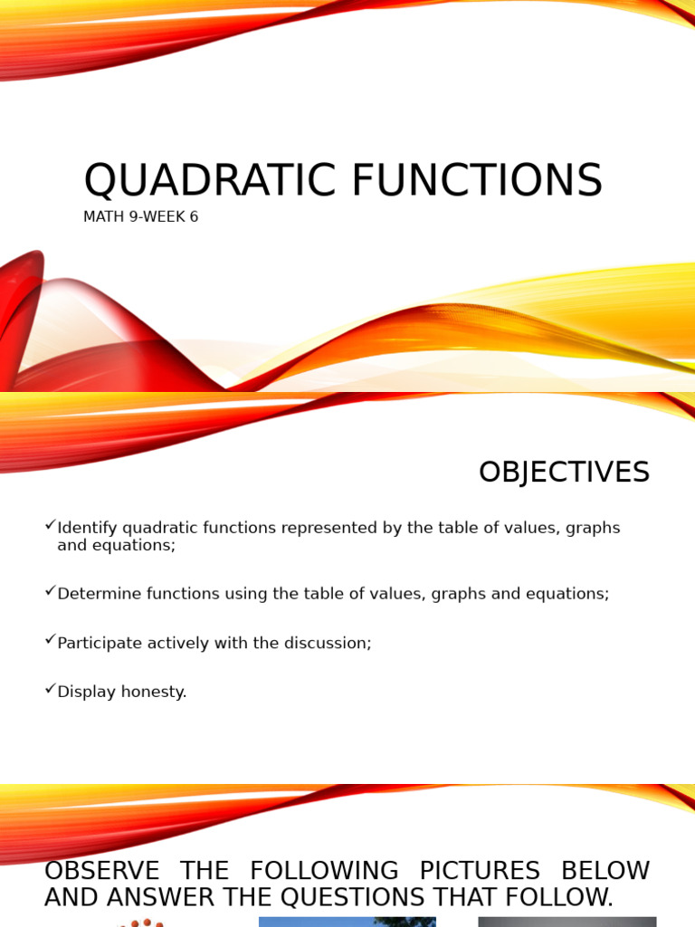 Quadratic Functions | PDF
