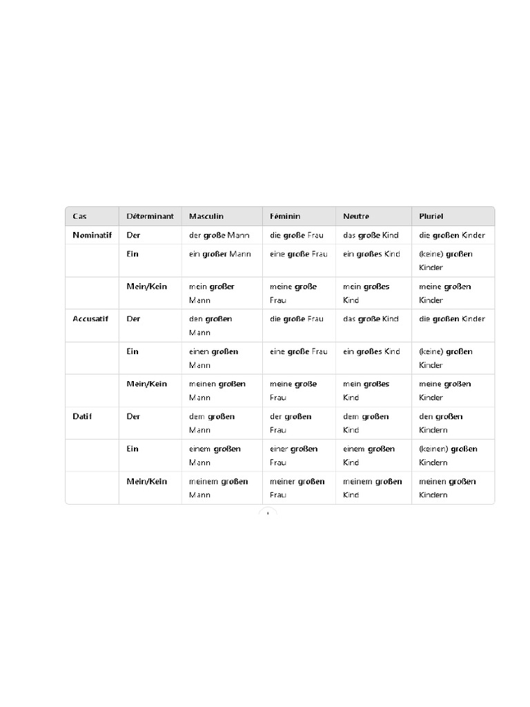 Adjektiv Deklination GPT | PDF