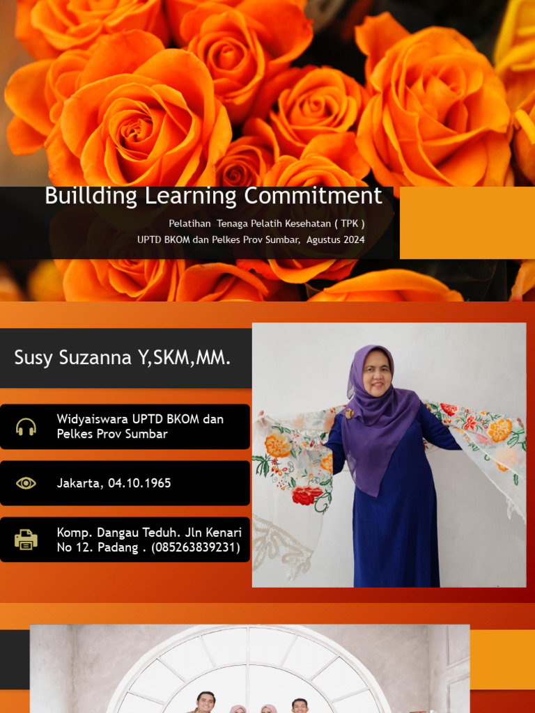 Buillding Learning Commitment: Pelatihan Tenaga Pelatih Kesehatan (TPK) UPTD BKOM Dan Pelkes ...