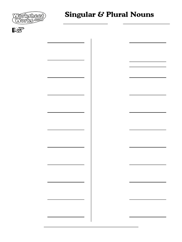 WorksheetWorks Singular Plural Nouns 4 | PDF