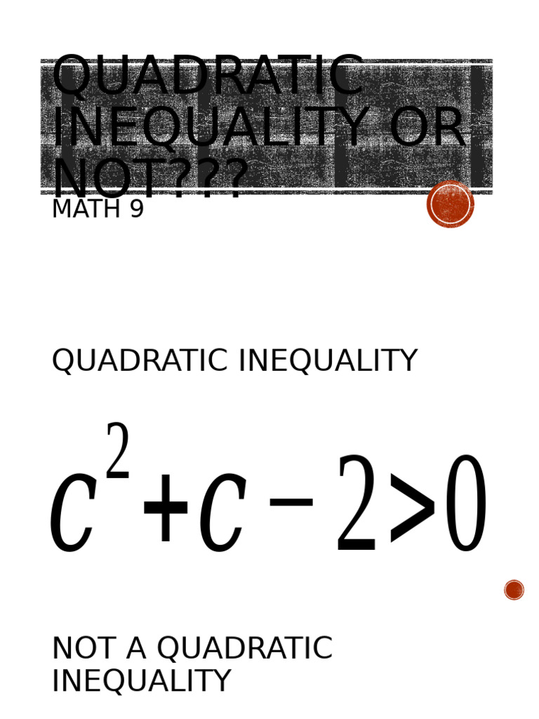 Quadratic Inequality or Not | PDF