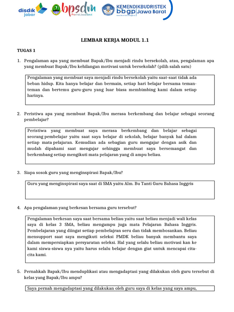 Tugas LK MODUL 1.1 LEVEL 1 (Fitri MS) | PDF