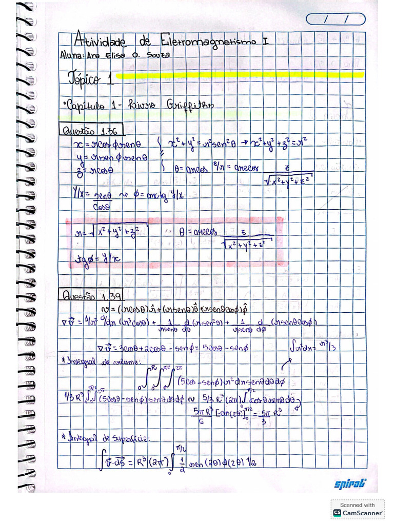 Bloco 01 e 02 - Eletromag 1 - Ana Elisa | PDF