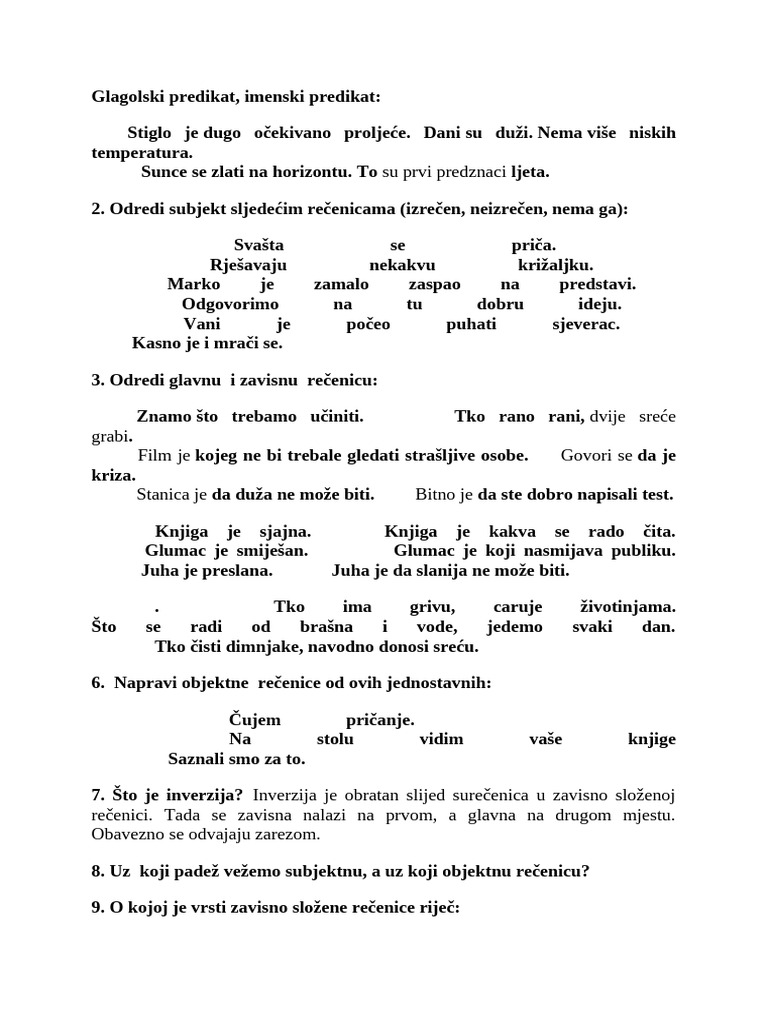 Glagolski Predikat | PDF