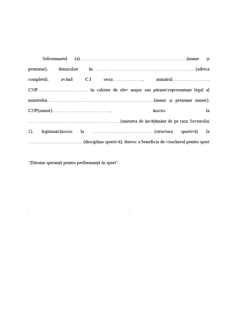 DOCUMENTE Certificat Sport | PDF