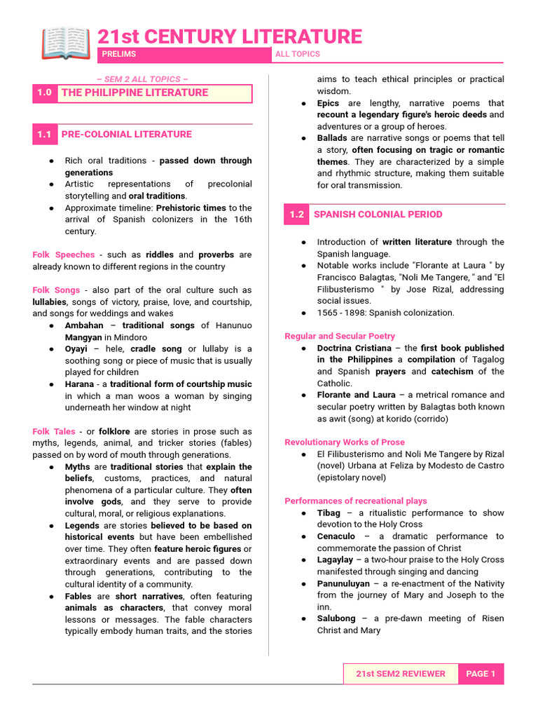 21st CENTURY LITERATURE | PDF