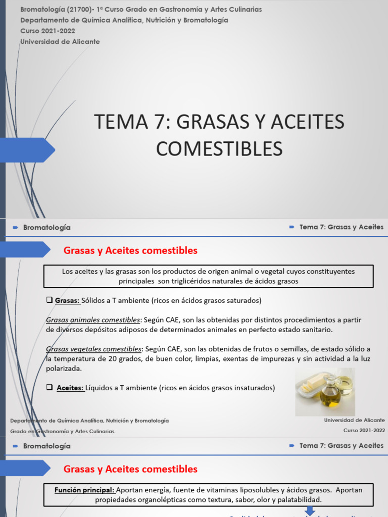 Tema 7 Grasas y Aceites | PDF