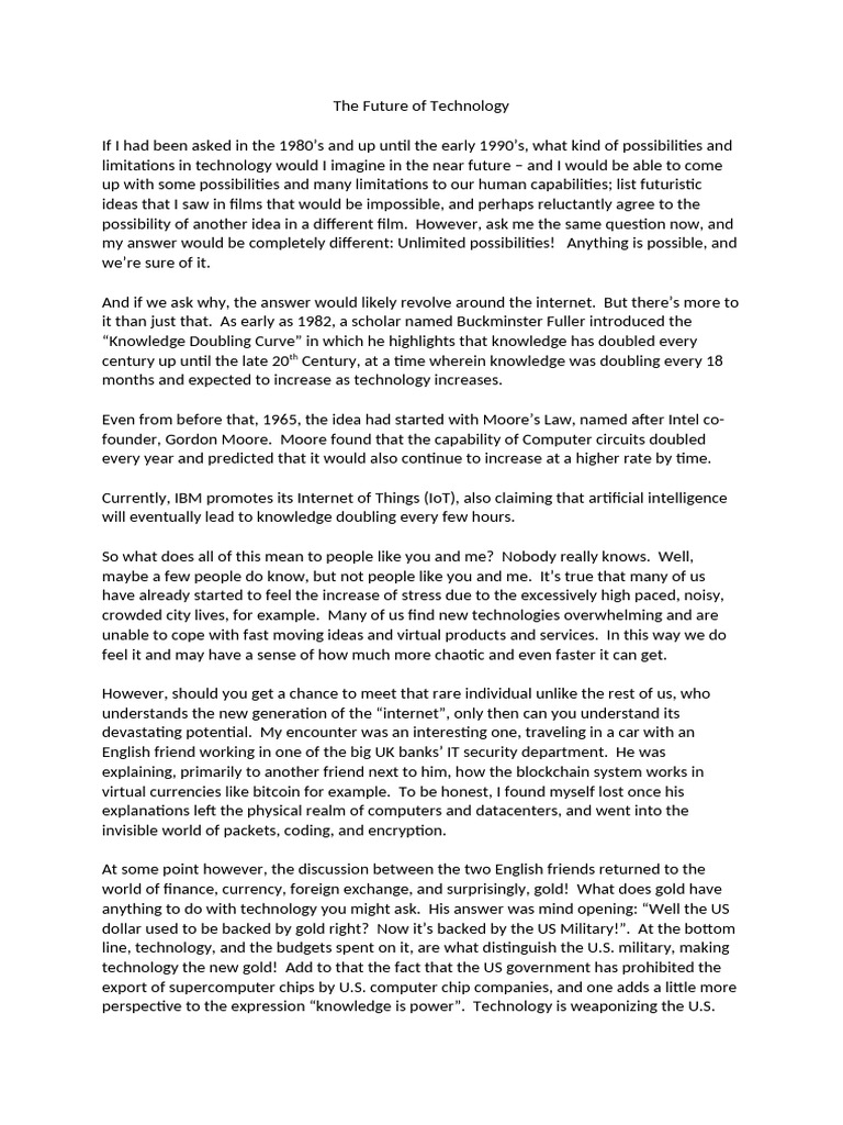 The Future of Technology | PDF