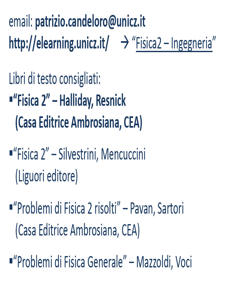 Fisica2 Lezione1 | PDF