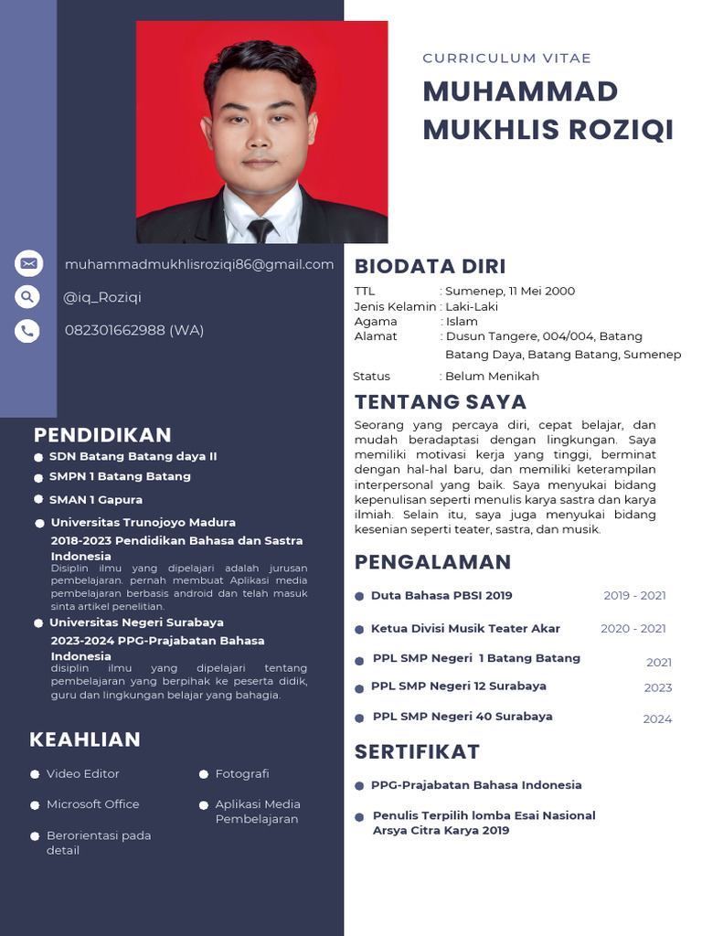CV Muhammad Mukhlis Roziqi | PDF