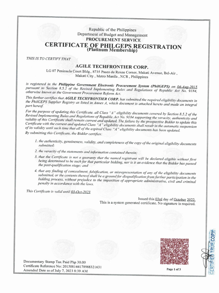 Updated Philgeps 2023 | PDF