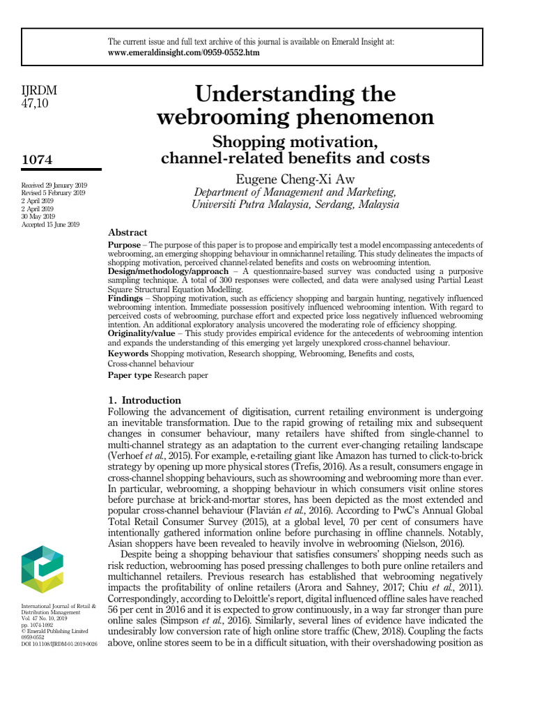 Understanding The Webrooming Phenomenon | PDF
