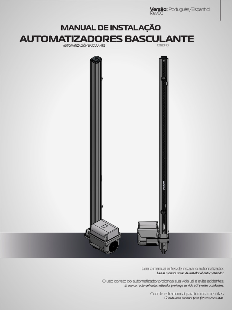 Manual Livreto-Basculante - UNIFICADO-C08040 Port Esp Mult Rev03 | PDF