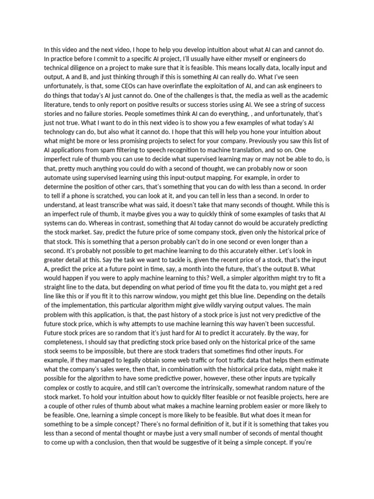 Video 6 What AI Can Do and Dont | PDF | Machine Learning | Computers