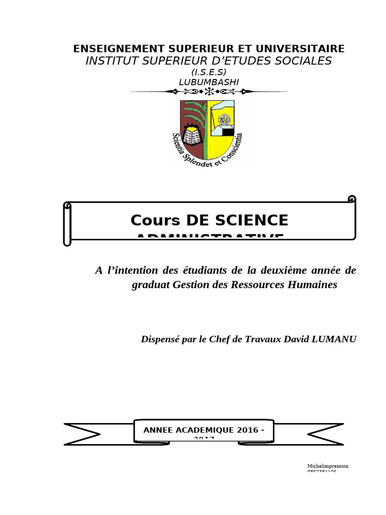 Couverture G2 Science Administrative | PDF