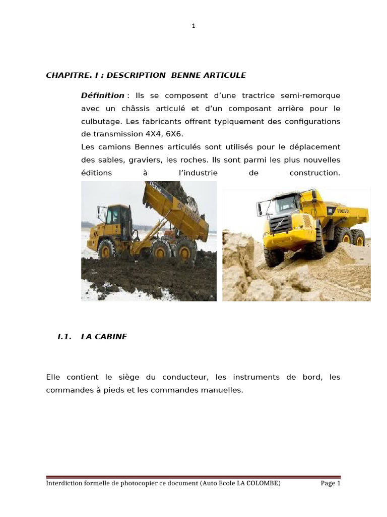 COURS DE BENNE ARTICUL | PDF