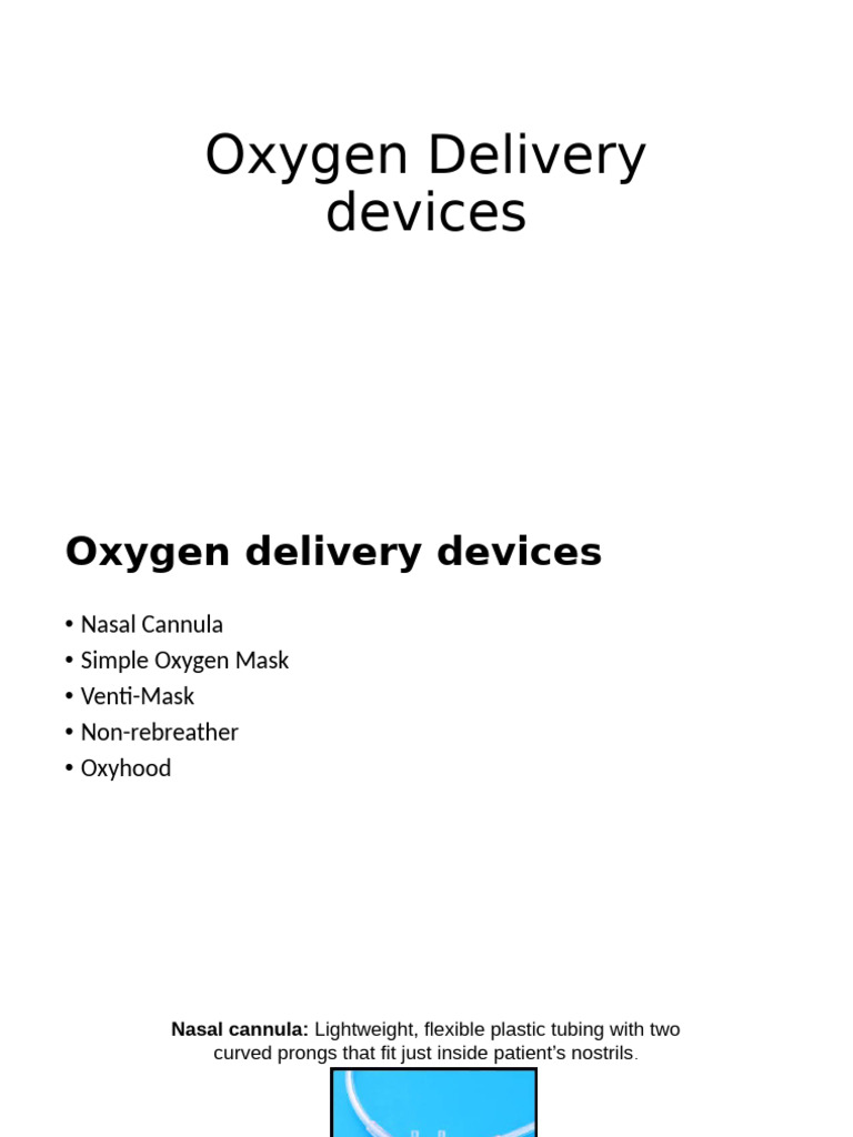 Oxygen Delivery Devices | PDF