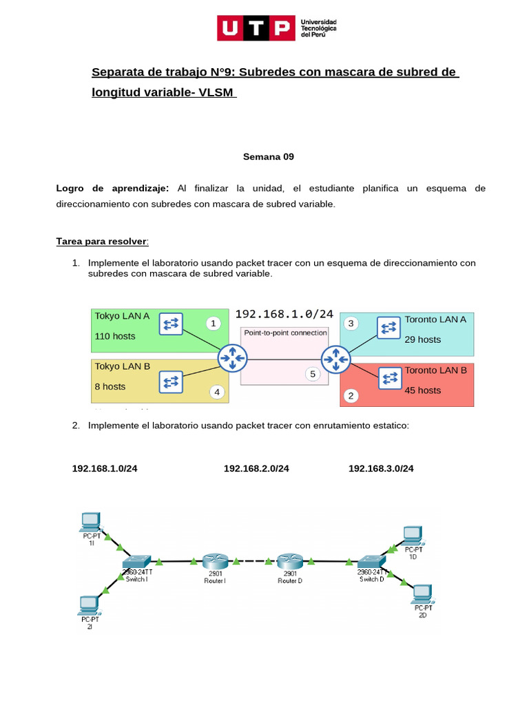 Planificación de Subredes VLSM | PDF | Informática | Tecnología