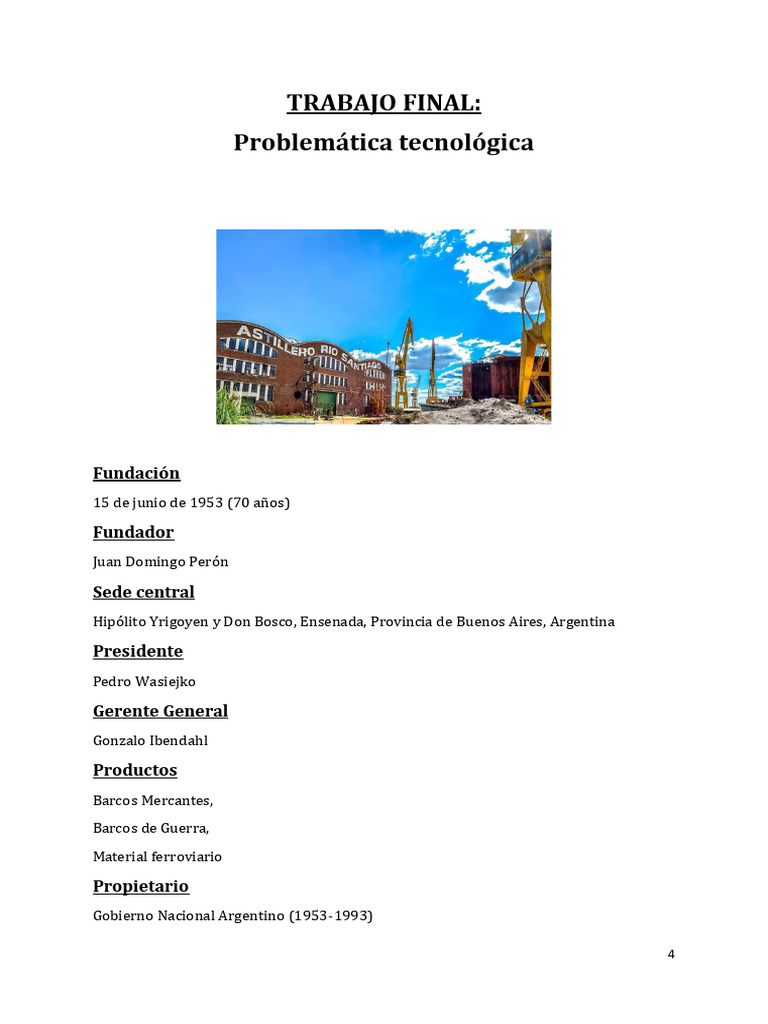 Trabajo Final de Problemática Tecnologina | PDF