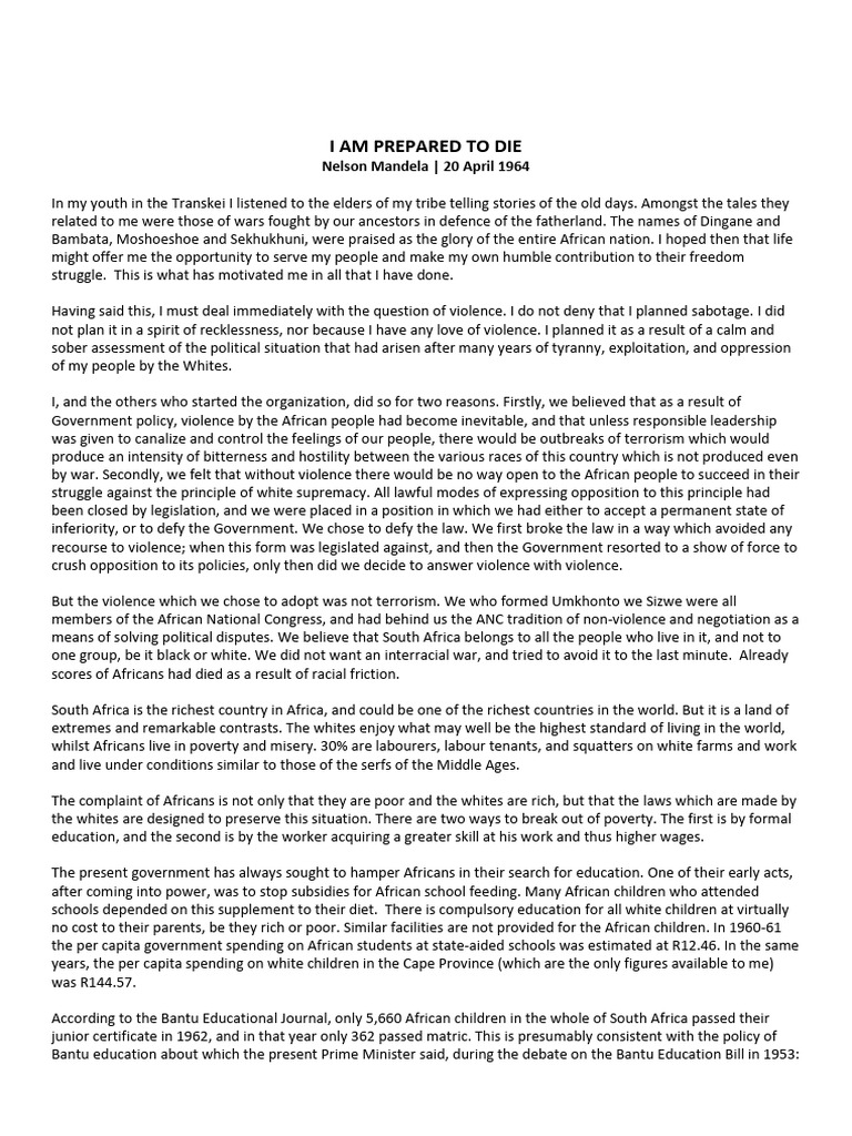 I Am Prepared To Die | PDF