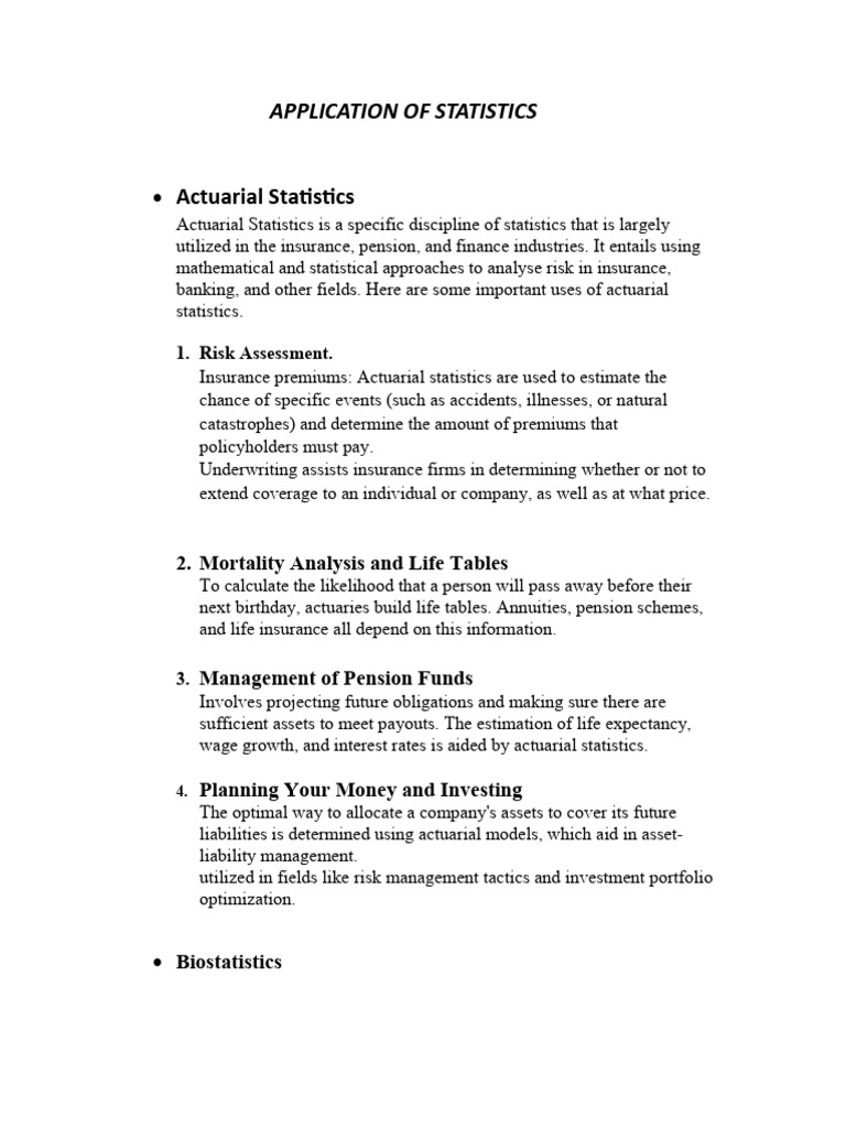 Applications of Statistics | PDF