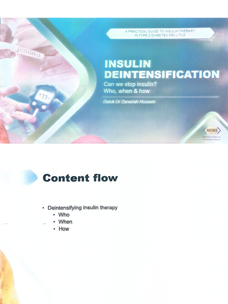 Insulin De-intensification Therapy | PDF