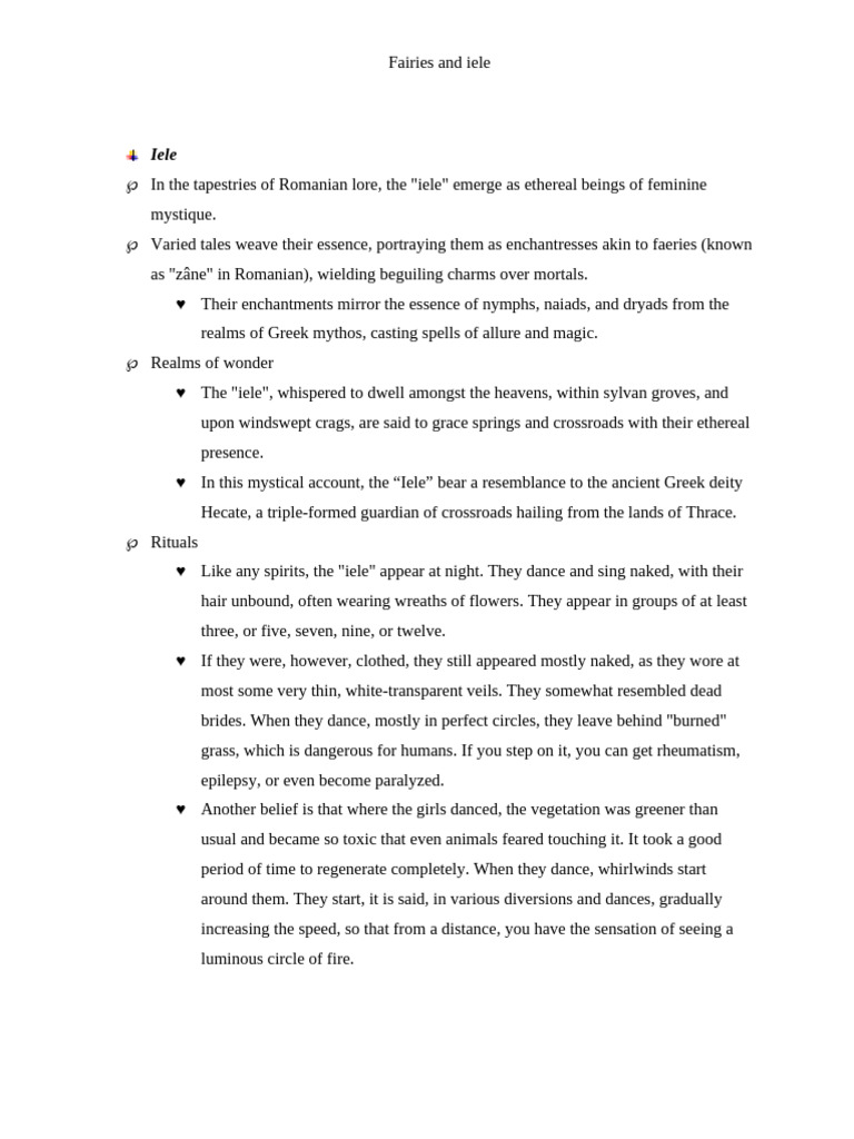 Fairies and Iele | PDF